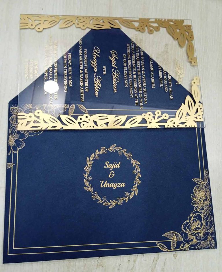 Top Acrylic Wedding Card | Dawat Card